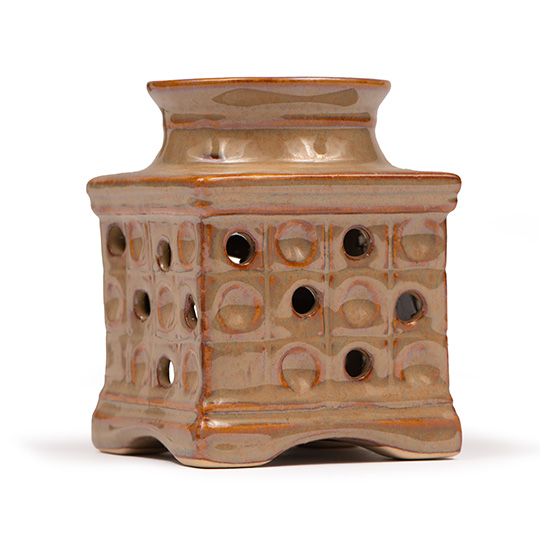 Ceramic Aroma Burner - 4" Tan Square | Aroma-Burner.com