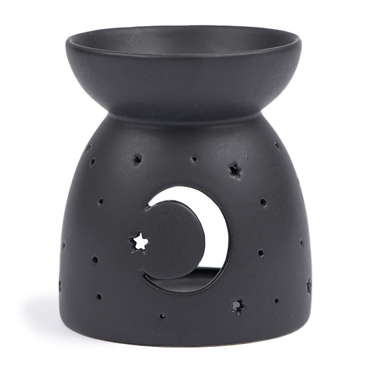Ceramic Aroma Burner - 4" Black Moon Diffuser | Aroma-Burner.com