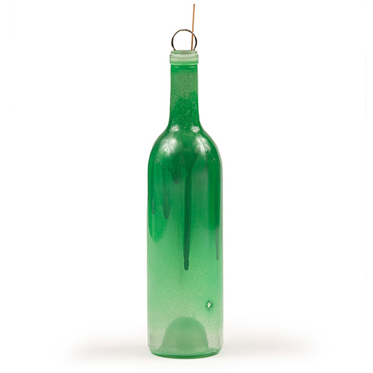 Round Glass Ash Catching Bottle with Green Dripping Paint | Aroma ...