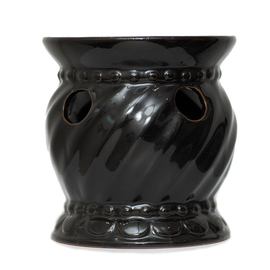 4.5" Ceramic Black Swirl Design Diffuser | Aroma-Burner.com