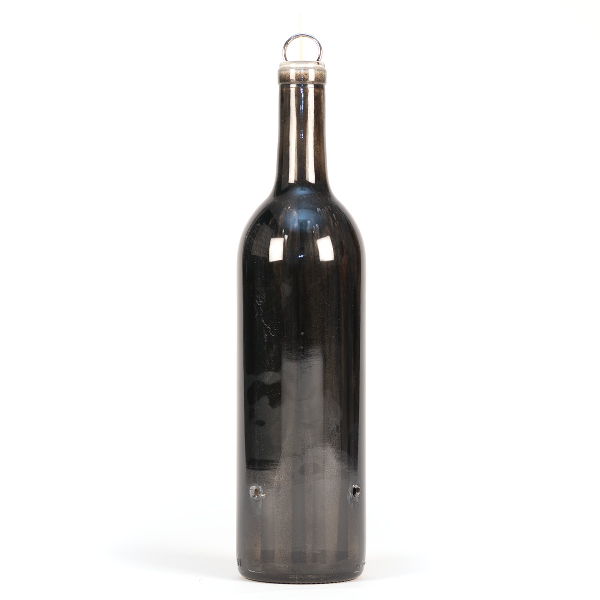 Round Glass Ash Catching Bottle with Black Dripping Paint | Aroma ...