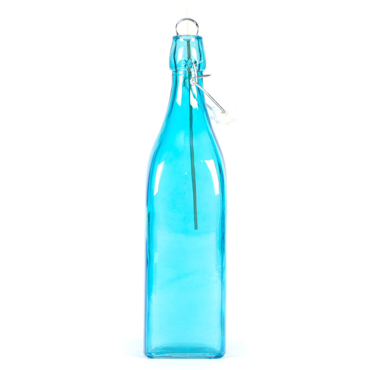 Square Glass Ash Catching Bottle - Blue | Aroma-Burner.com