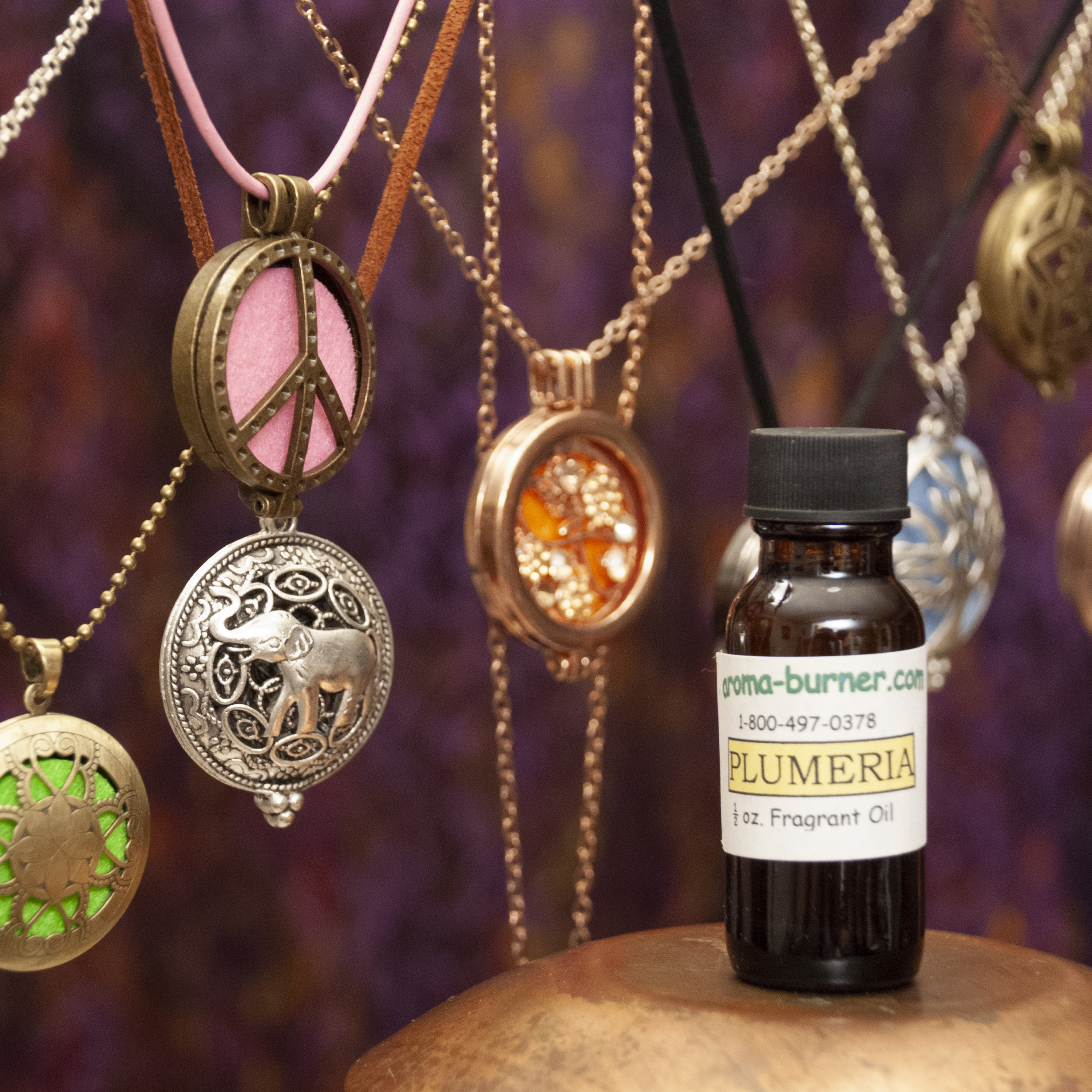 Diffuser Neckace with Chain, Inserts, Fragrant Oil | Aroma-Burner.com