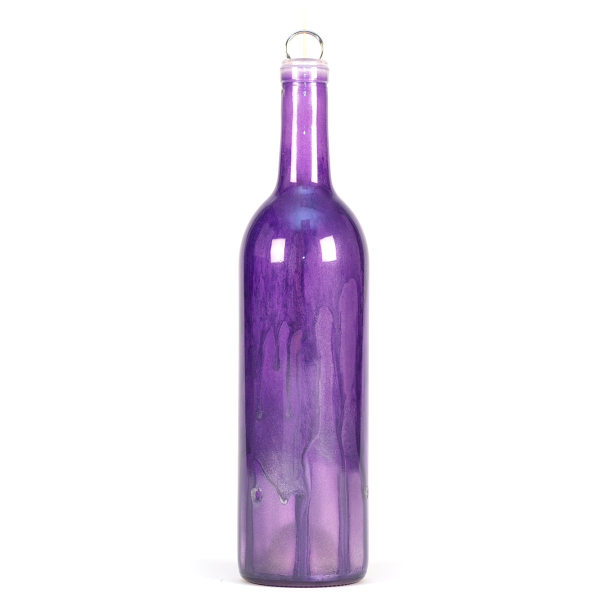 Round Glass Ash Catching Bottle with Purple Dripping Paint | Aroma ...